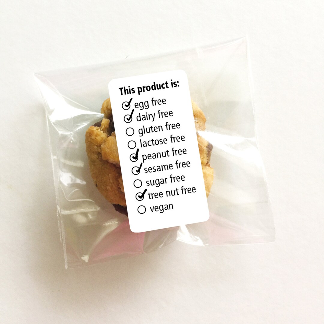 Food Safety Labels, 35 Allergy Warning Stickers, No Peanuts, Nut Free ...