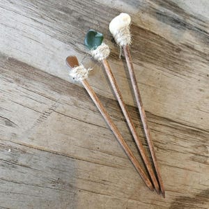 Sea Glass and Shell Hair Stick Set of 3 - Etsy