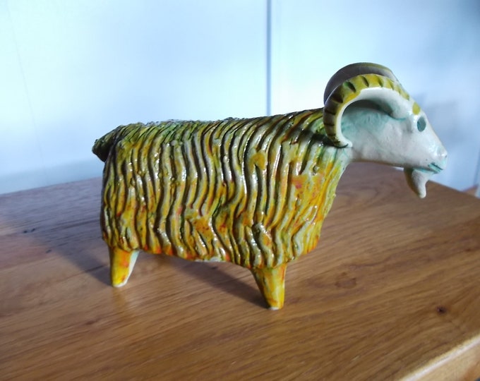 Vintage Beautiful RARE Gianluigi Mele Italy Ceramic Goat Ram Sculpture ...