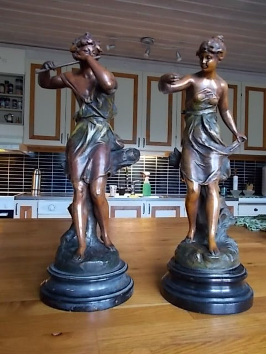 Antique Set of 2 Ernest Justin Ferrand France Sculptures Figurines ...