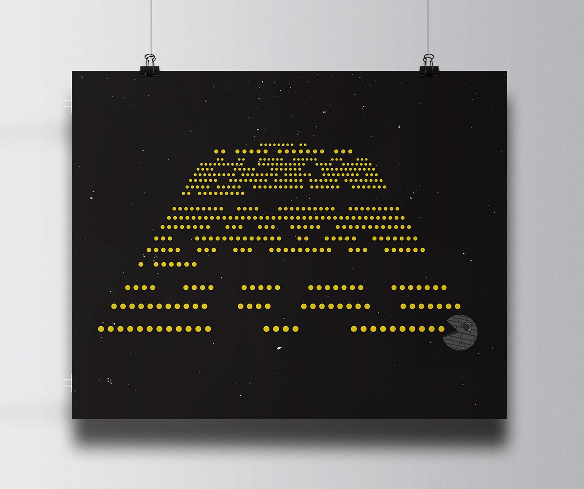 Pac Wars Printable Wall Art, Pac Man, Star Wars, Movie Poster ...