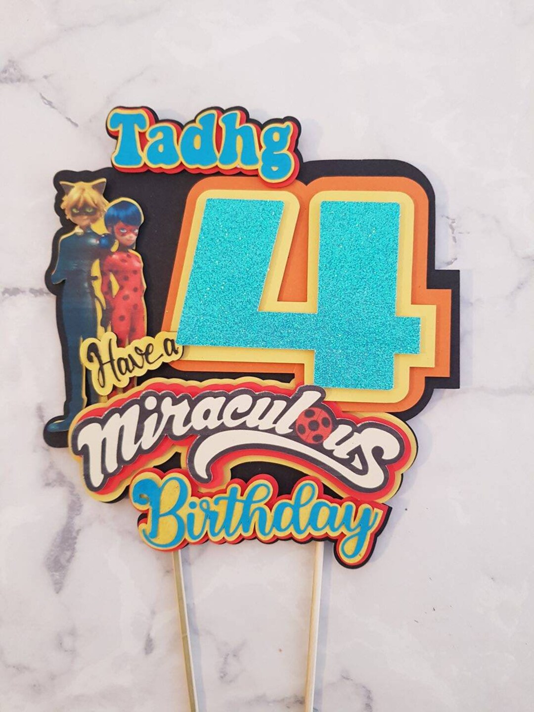 Character Cake Toppers for Birthday. You Choose Wording and Design. A ...
