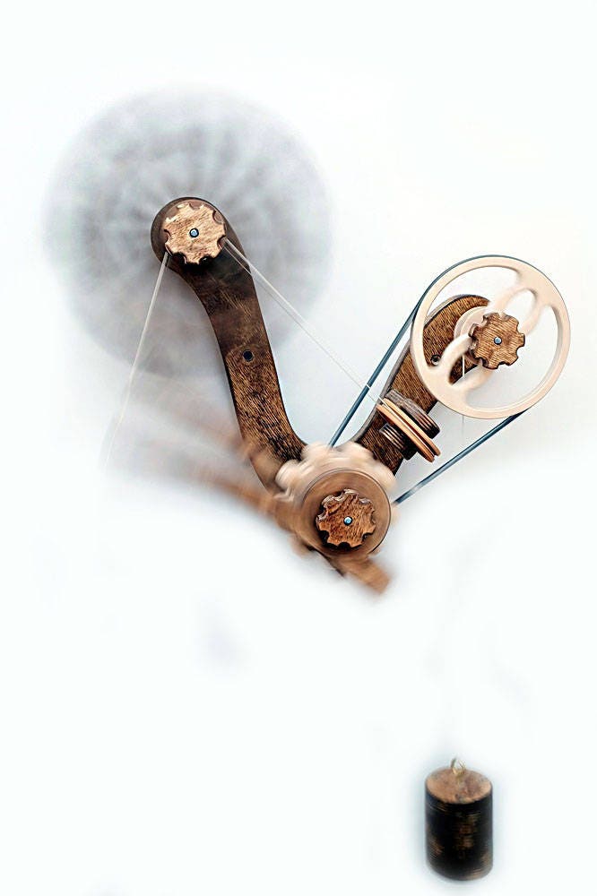 Minimalist Wooden Kinetic Wall Clock: Gravity-powered Sculpture for ...