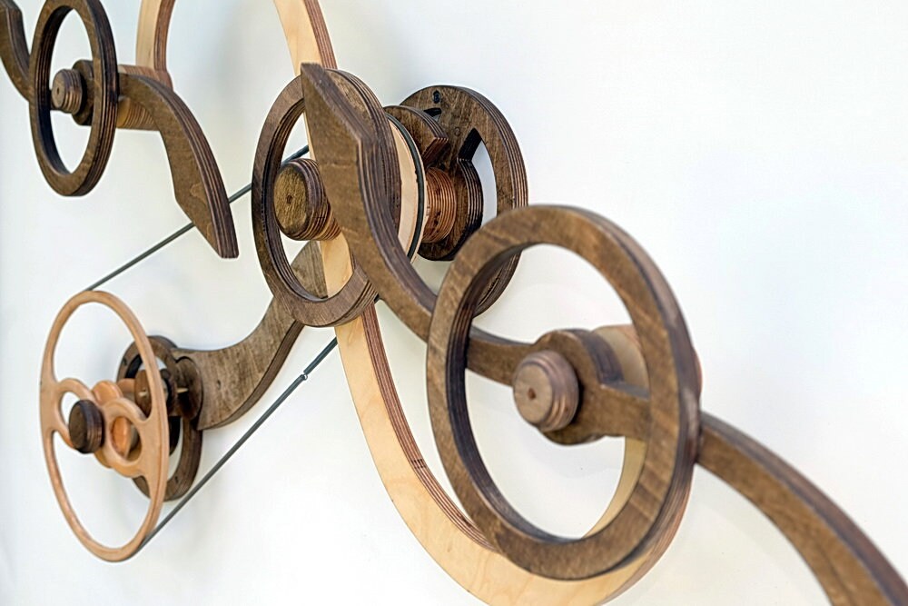 Wooden Kinetic Sculpture Home Decor Wall Art for Living Room Minimalist ...