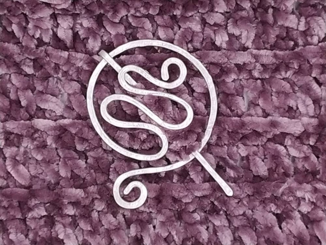 Squiggle Question Mark Shawl Pin Hammered Aluminium Wire Pin - Etsy