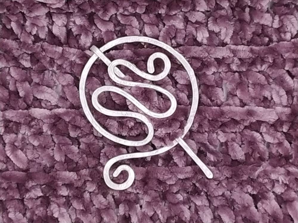 Squiggle Question Mark Shawl Pin Hammered Aluminium Wire Pin - Etsy