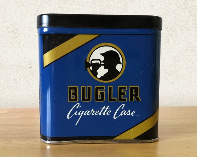 Vintage Bugler Cigarette Case Pocket Tobacco Tin Tobacciana