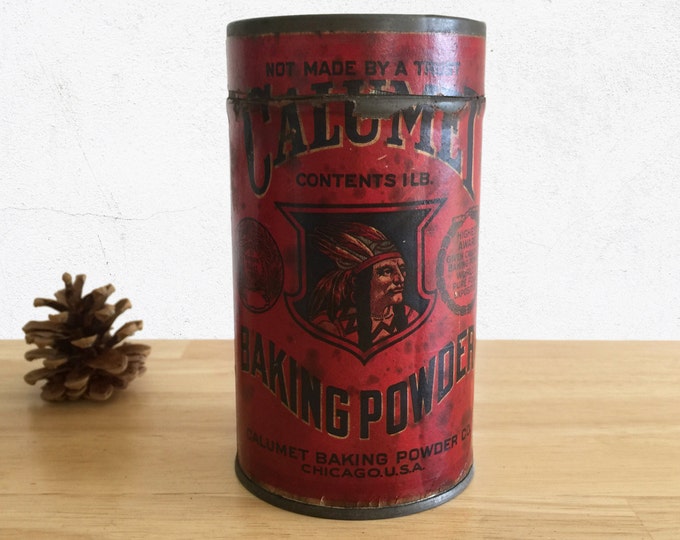 Vintage Calumet Baking Powder Tin Can With Paper Label / General ...