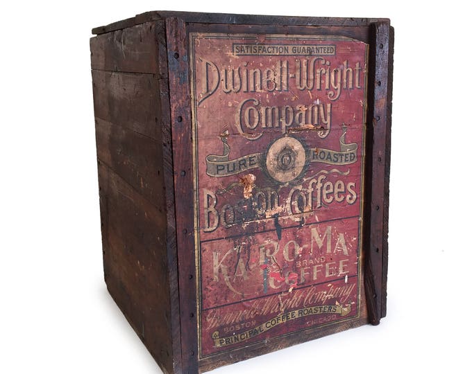 Vintage Wood Crate, Dwinell-wright Coffee Bin Coffee Crate, Wooden Storage Box / Farmhouse Decor ...