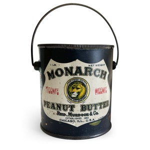 Vintage Monarch Teenie Weenie Peanut Butter Tin Pail, General Store ...