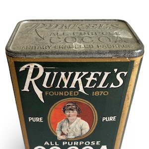 Vintage Runkel's Cocoa Tin, Unopened Paper Label, General Store Tins ...