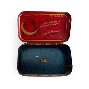 Vintage Medical Tin, Chichesters Diamond Brand Pills Can, Antique Tins ...