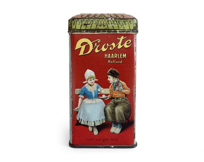 Vintage Droste Cocoa Tin, Dutch Process Haarlem Holland Cocoa 4 OZ Can ...