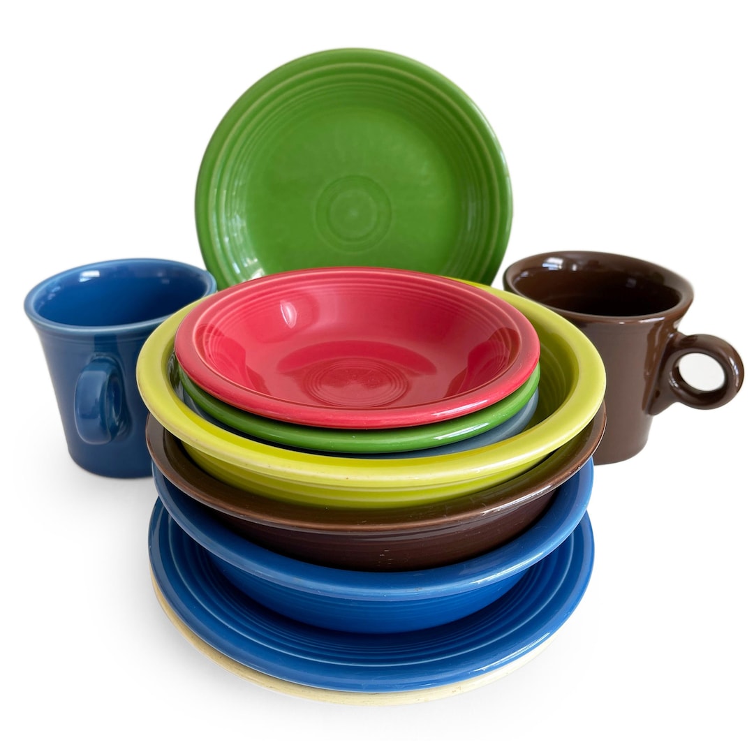 Vintage Fiesta Dinnerware, Fiestaware Salad Plates, Soup Bowls, Berry ...