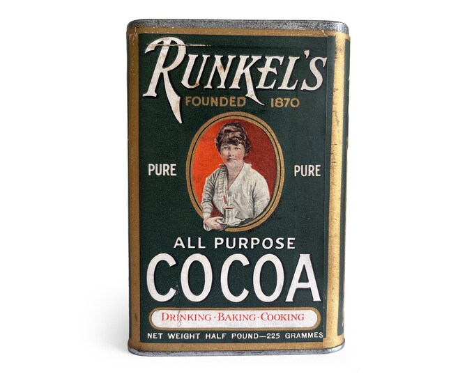 Vintage Runkel's Cocoa Tin, Unopened Paper Label, General Store Tins ...