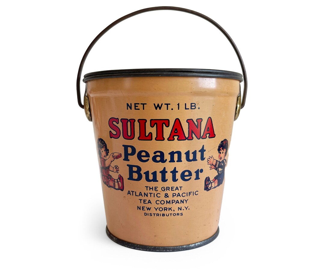 Vintage Peanut Butter Tin, Sultana Peanut Butter Pail 1 LB, General ...