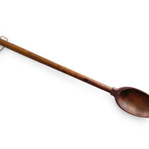 Antique Primitive Hand Carved Wooden Spoon, Long Wooden Cooking Spoon ...