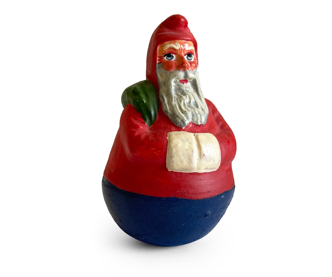 Vintage Santa Claus Roly Poly Figurine Christmas Decoration - Etsy
