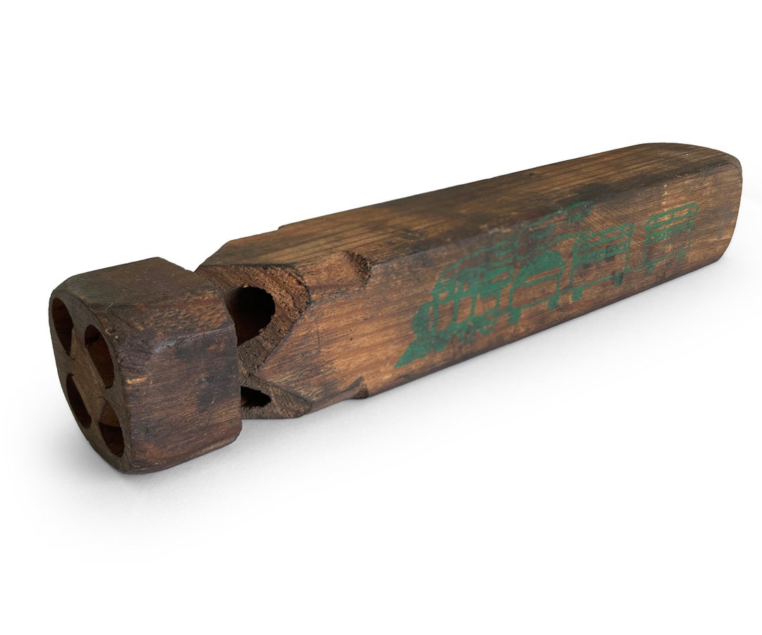 Vintage Wooden Train Whistle, Hand Carved Wood Locomotive Whistles ...