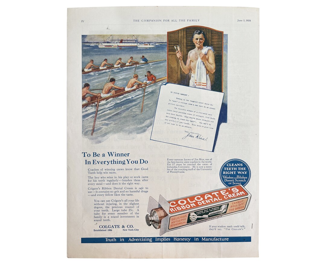 Antique Bathroom Wall Art, Colgate Toothpaste Vintage Ad, Old Magazines ...