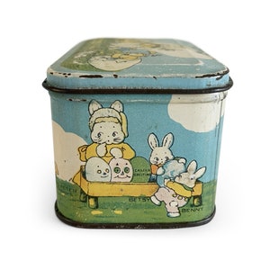 Vintage Peter Rabbit Easter Greeting Tin, Metal Basket With Bail Handle ...