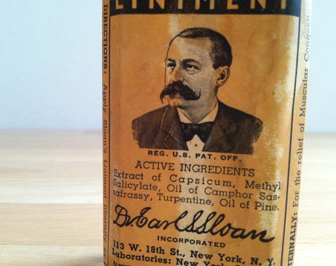 Vintage Sloan's Liniment Bottle and Label 1900's - Etsy