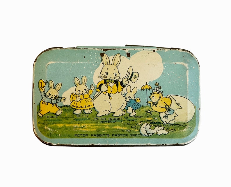 Vintage Peter Rabbit Easter Tin Basket, Rustic Spring Decor - Etsy