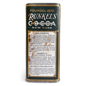Vintage Runkel's Cocoa Tin, Unopened Paper Label, General Store Tins ...