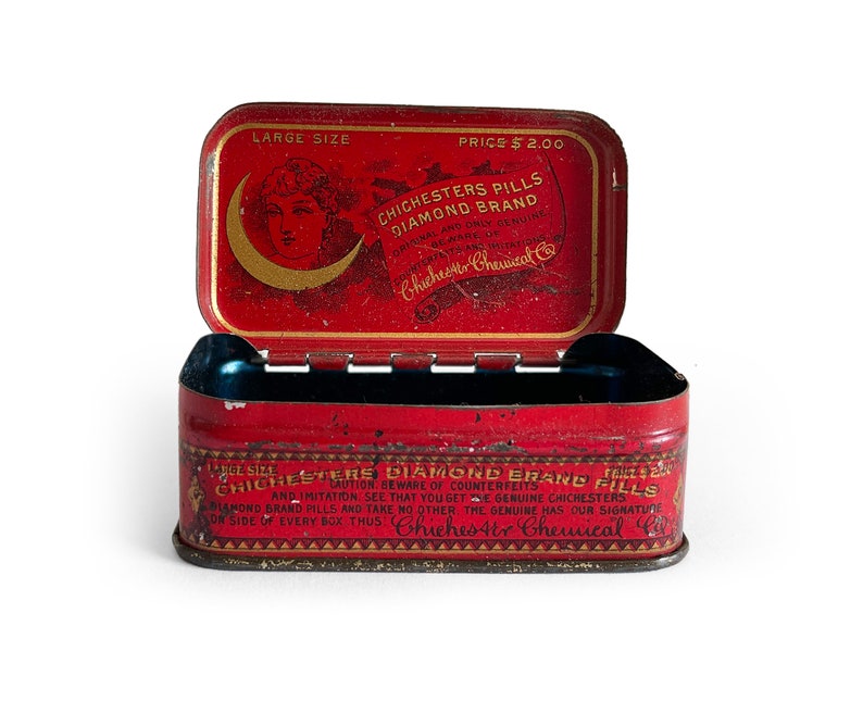 Vintage Medical Tin Chichesters Diamond Brand Pills Can - Etsy