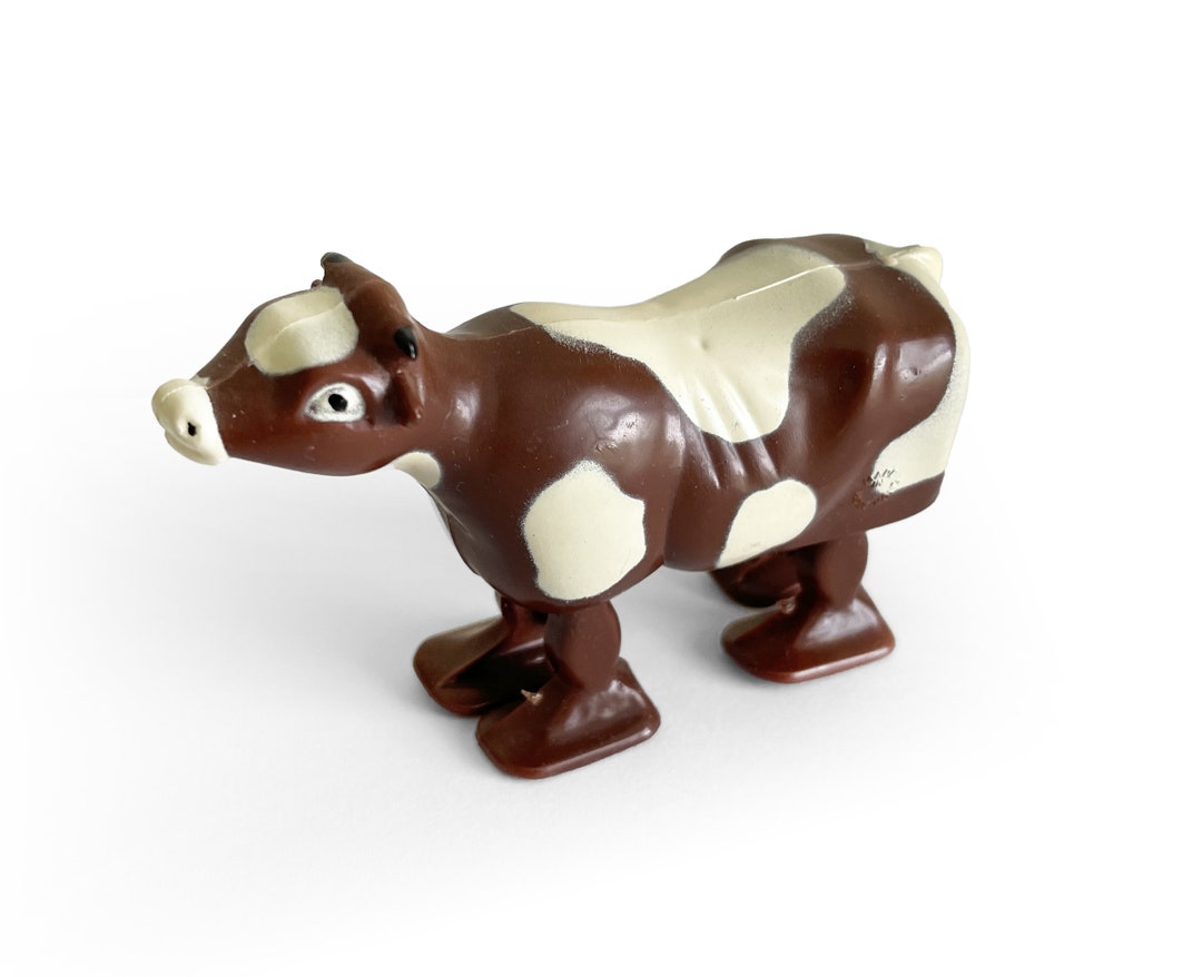 Vintage Brown Cow Ramp Walker, Farm Animals, Made in Hong Kong Walkie ...