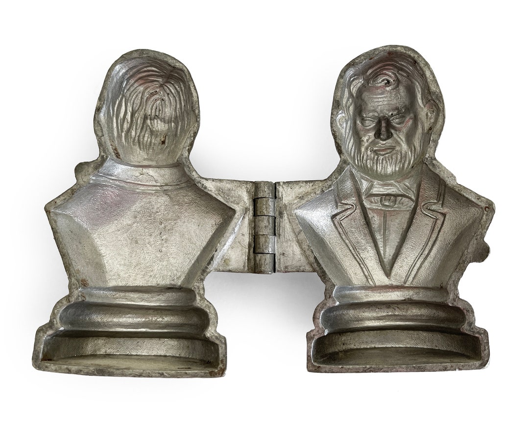 Antique Pewter Ice Cream Mold, Abraham Lincoln Hallmark 597, President ...