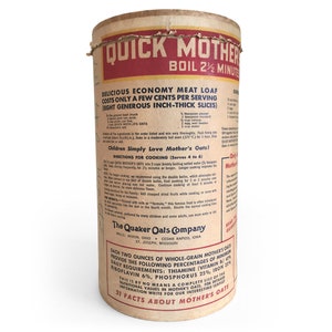Vintage Quaker Quick Mother's Oats Box, Packaging Design, Quaker Oats ...