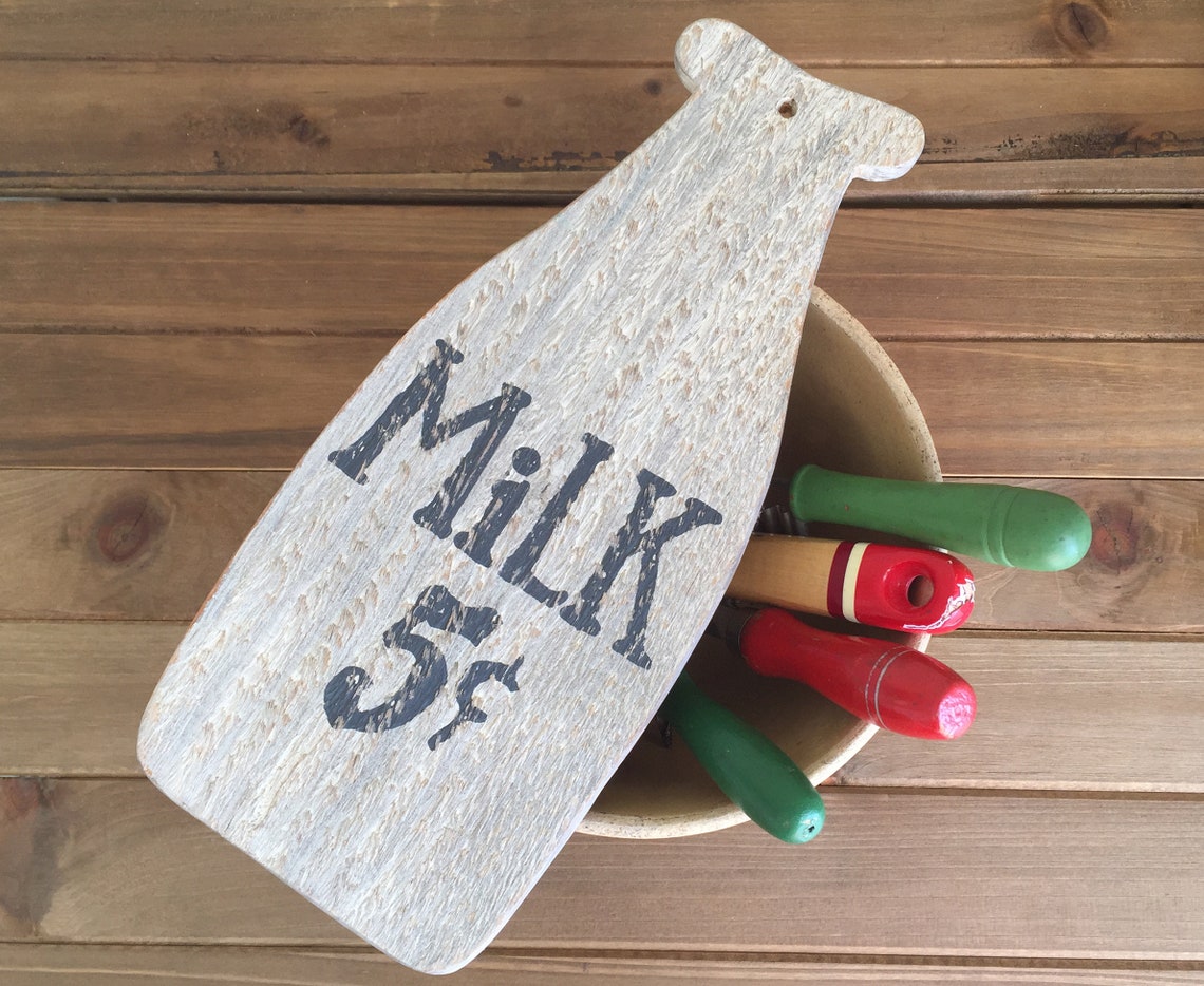 Distressed Wood Kitchen Wall Sign Milk Bottle Hanging Sign - Etsy