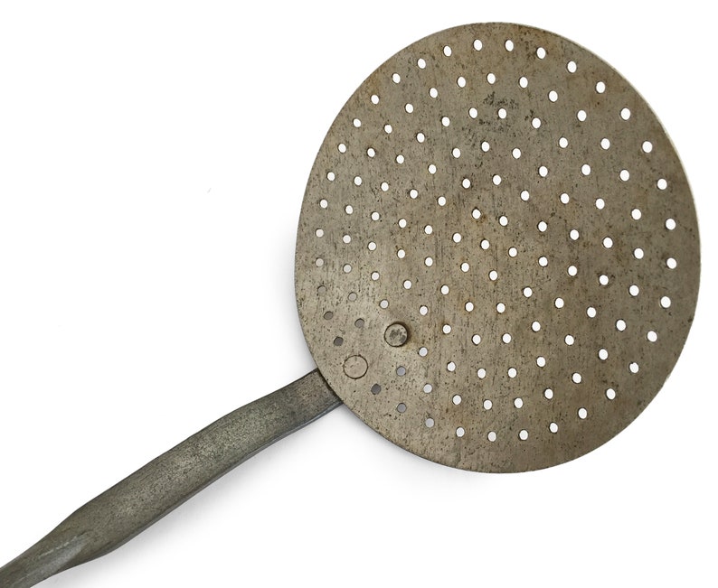 Antique Skimmer Ladle, Primitive Forged Iron Tin Ladle, Kitchenalia ...