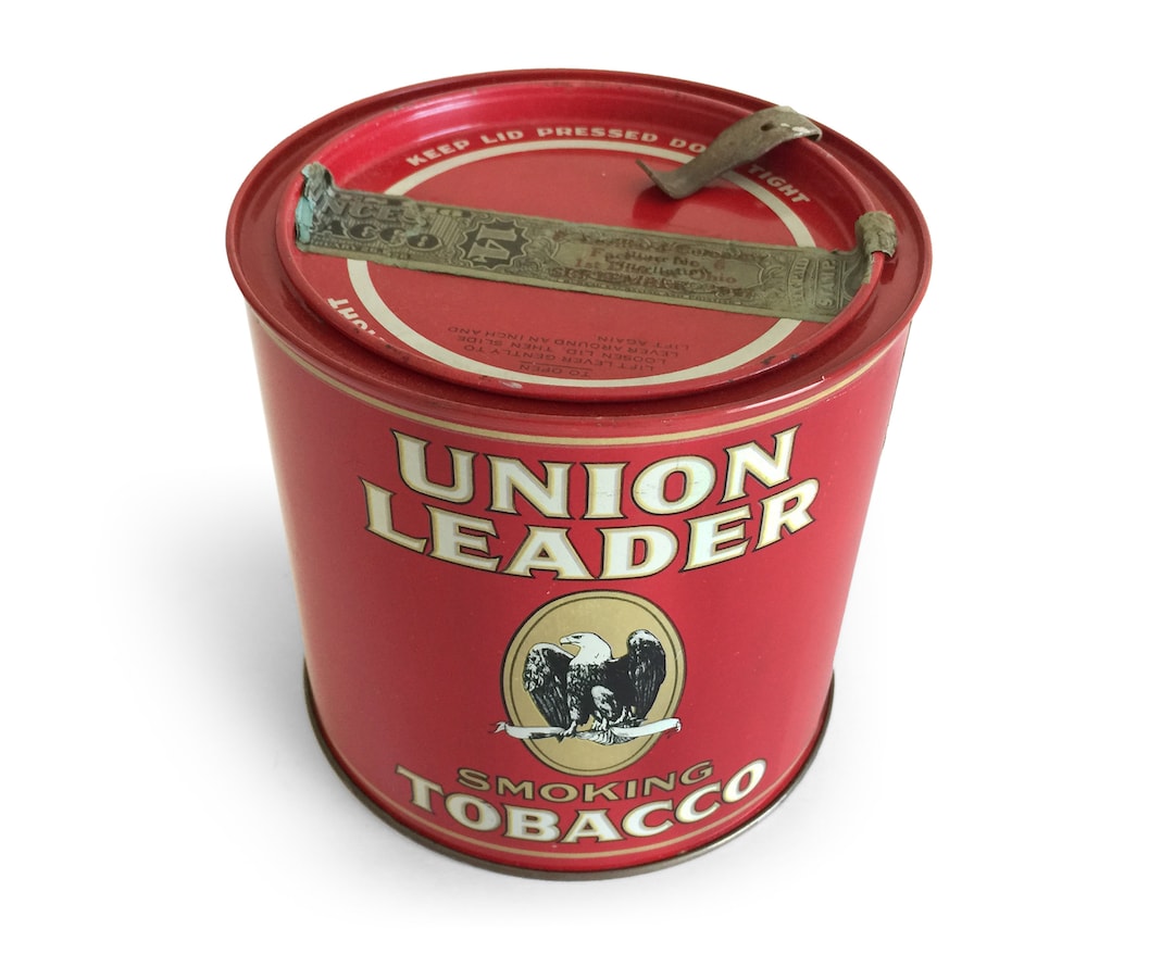 Vintage Tobacco Tin, Union Leader Tobacco Canister Key Wind Lid ...