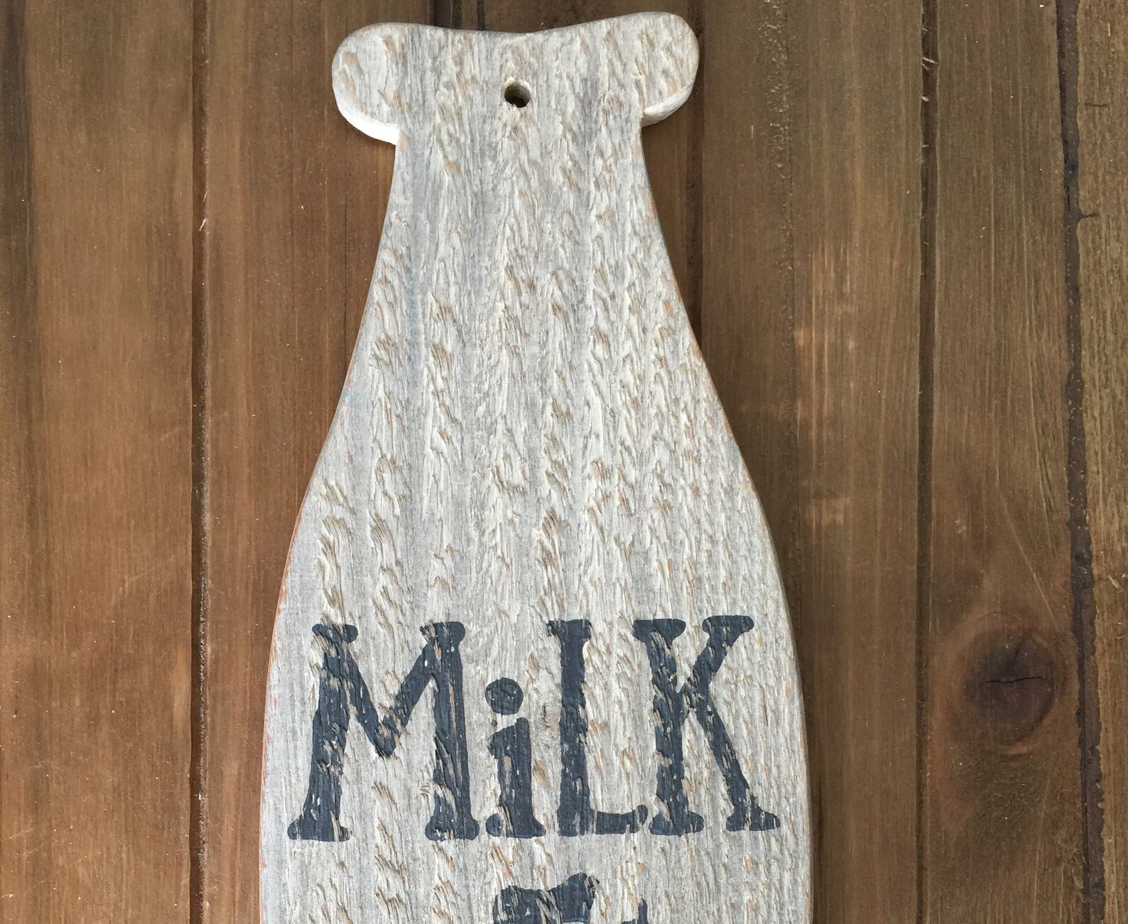 Distressed Wood Kitchen Wall Sign Milk Bottle Hanging Sign - Etsy