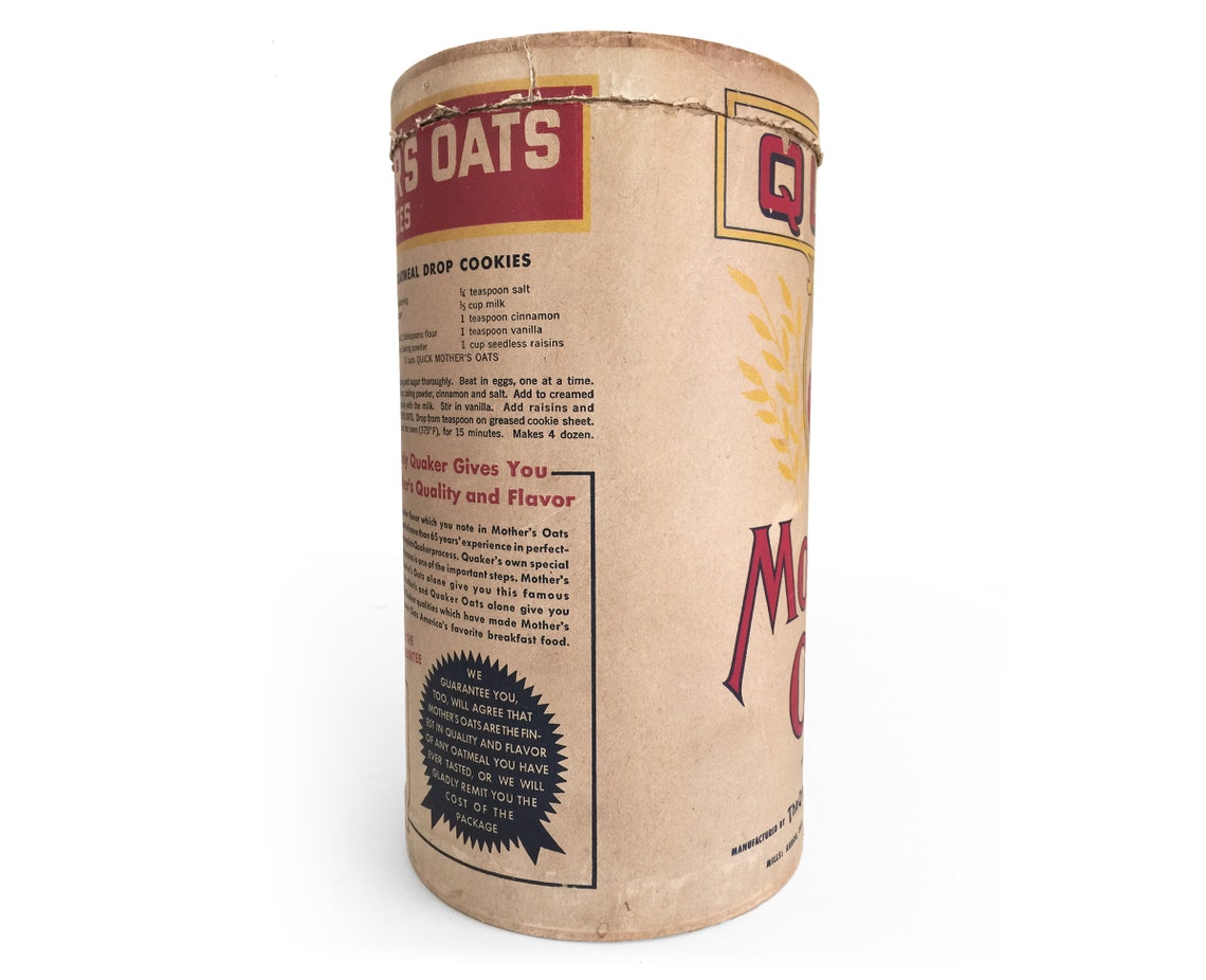 Vintage Quaker Quick Mother's Oats Box Packaging Design - Etsy