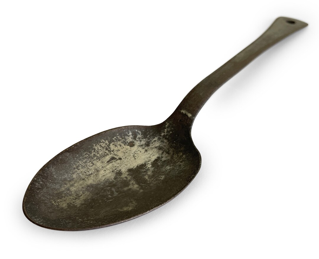 Antique Primitive 19th Century Kitchen Spoon, Hand Forged Metal Cooking ...