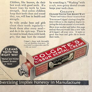 Antique Colgate Toothpaste Ribbon Dental Cream Ad, Small Wall Art ...