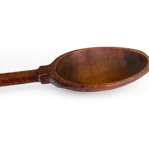 Antique Primitive Hand Carved Wooden Spoon, Long Wooden Cooking Spoon ...