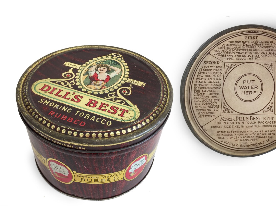 Vintage Dill's Tobacco Tin, Humidor Can, Advertising Collectible - Etsy