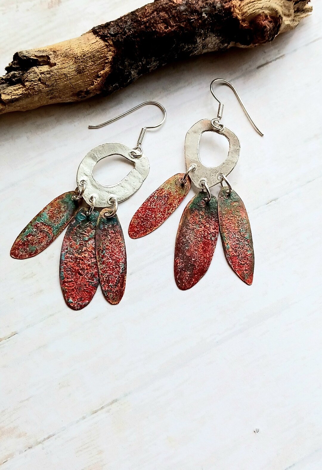 Rustic Drop Earrings, Rustic Jewelry, Bohemian Earrings - Etsy