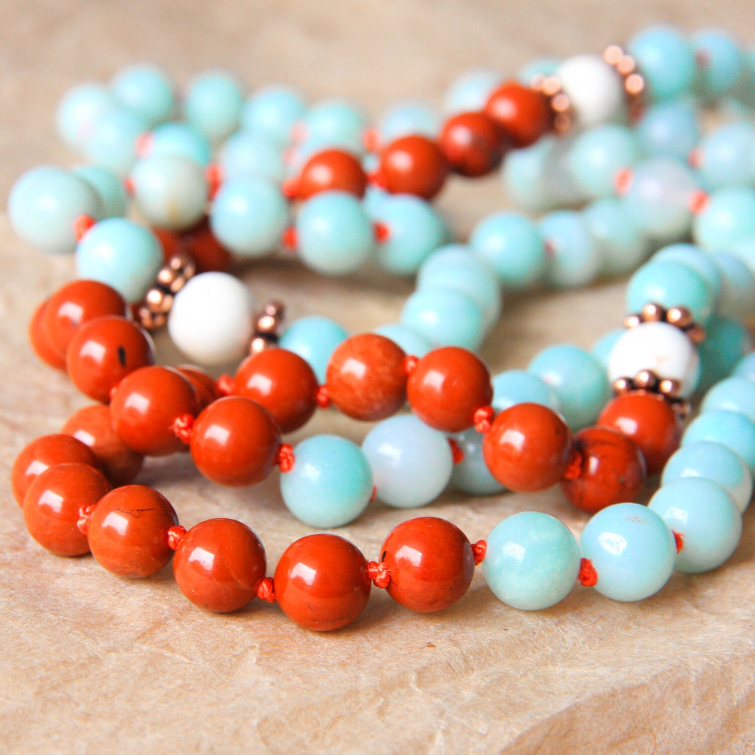 Amazonite Mala Beads Healing Jewelry Buddhist Necklace - Etsy