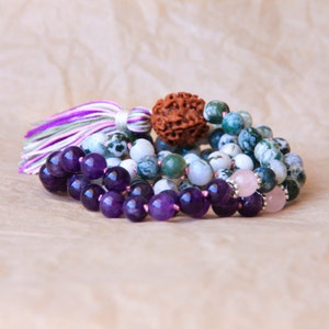 Buddhist Prayer Beads, Zen Mala, Yoga Jewelry, Sterling Silver, Tree ...