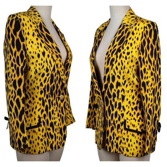 1992 Spring Runway Gianni Versace Leopard Silk Blazer - Gem