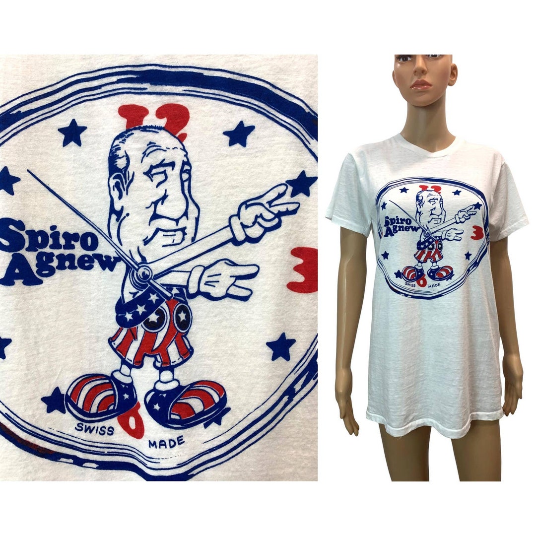 70s Vintage Spiro Agnew Mickey Mouse Watch T-shirt Single Stitch ...