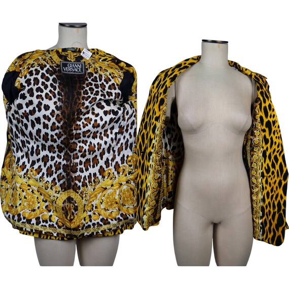 1992 Spring Runway Gianni Versace Leopard Silk Blazer - Gem