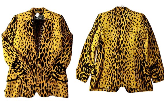 1992 Spring Runway Gianni Versace Leopard Silk Blazer - Gem