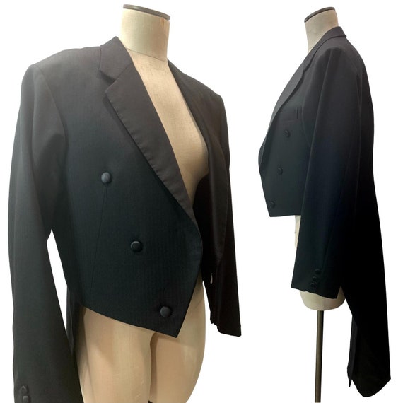 Vintage Black Tuxedo Jacket w Tails | Morning Coat Ta… - Gem