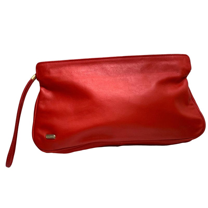 Red Leather Clutch - Etsy